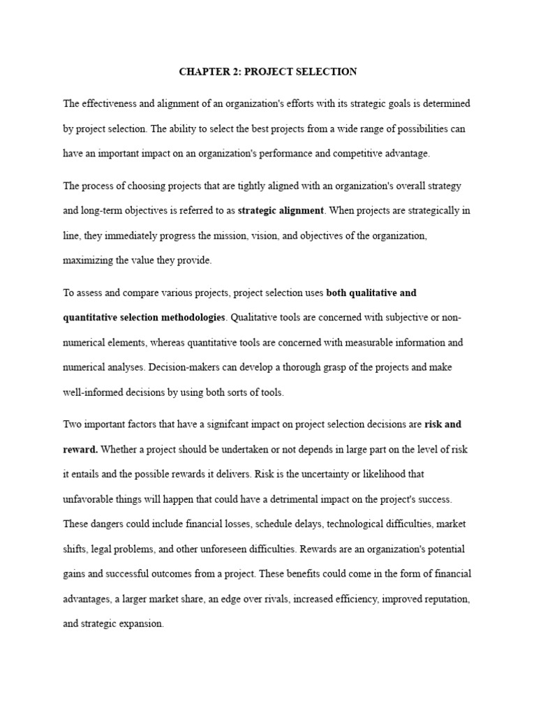 Project Selection | PDF