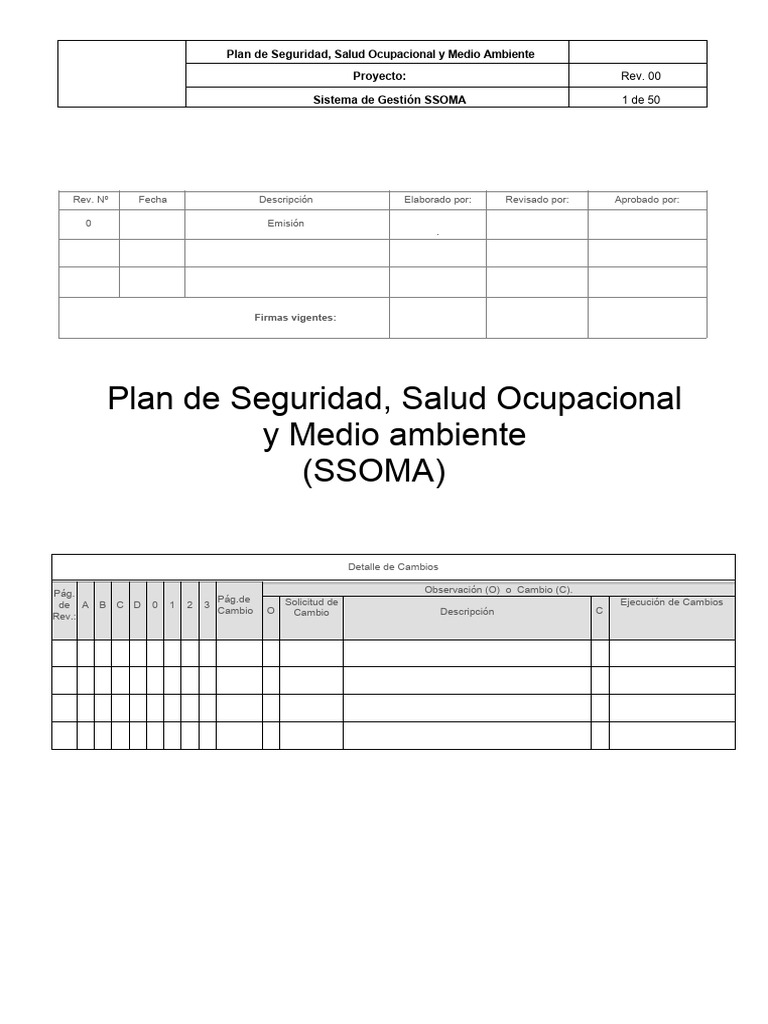 Plan Ssoma | PDF | Seguridad y salud ocupacional | Enchufes y tomas de corriente alterna
