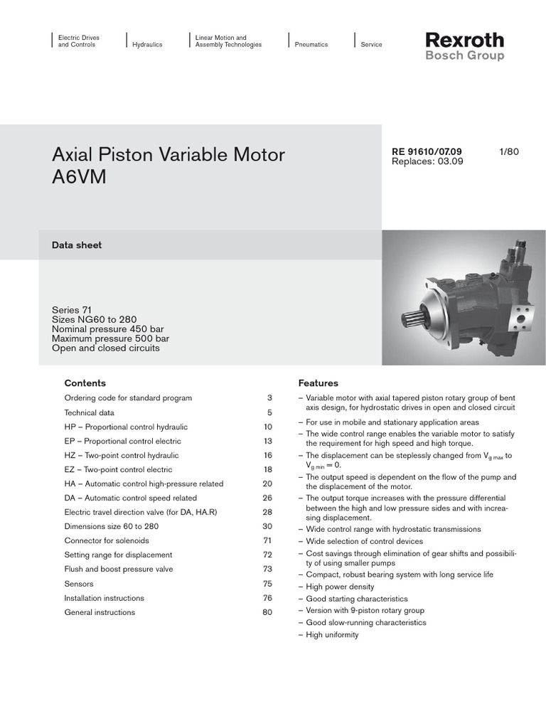 A6VM Axial Piston Motor Overview | PDF