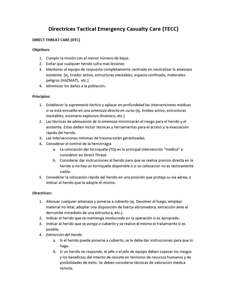 Directrices TECC en Espanol Actualizadas Mayo 2013 | PDF | Reanimación cardiopulmonar | Quemar