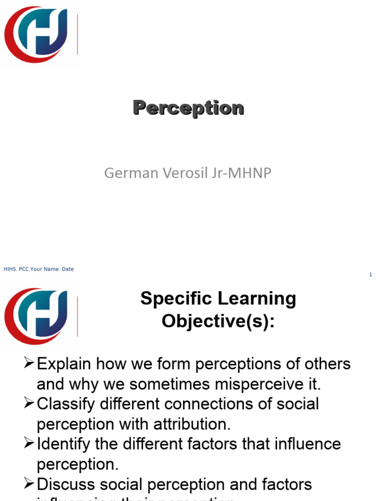 Perception PPT HIHS | PDF | Perception | Psychology