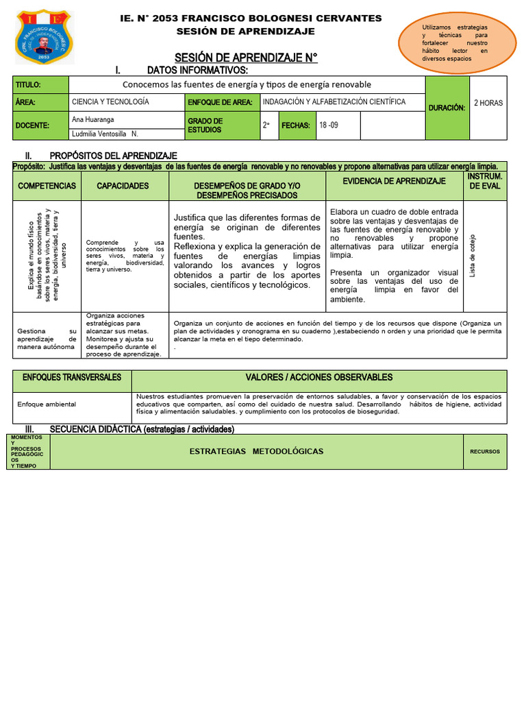 Sesion Conocemos Las Fuentes de Energia | Descargar gratis PDF ...