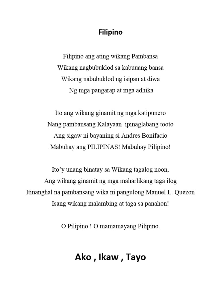Tula Filipino | PDF
