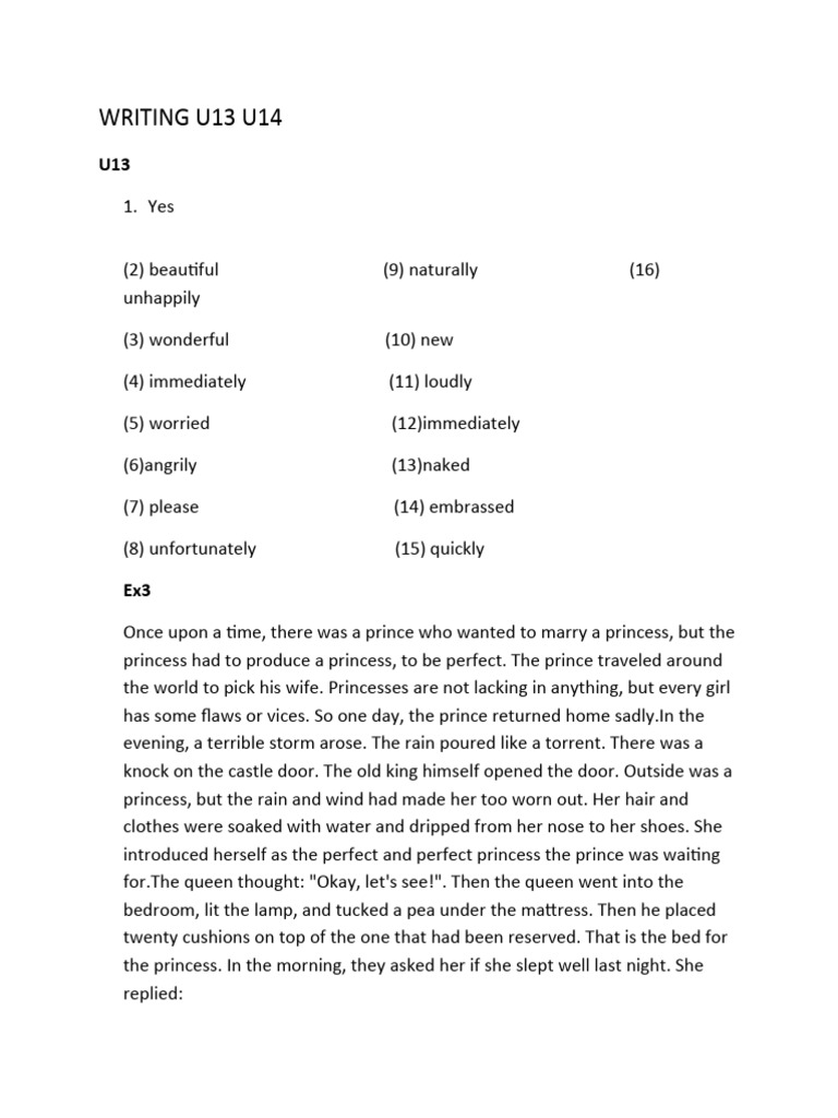 Writing U13 U14 | PDF