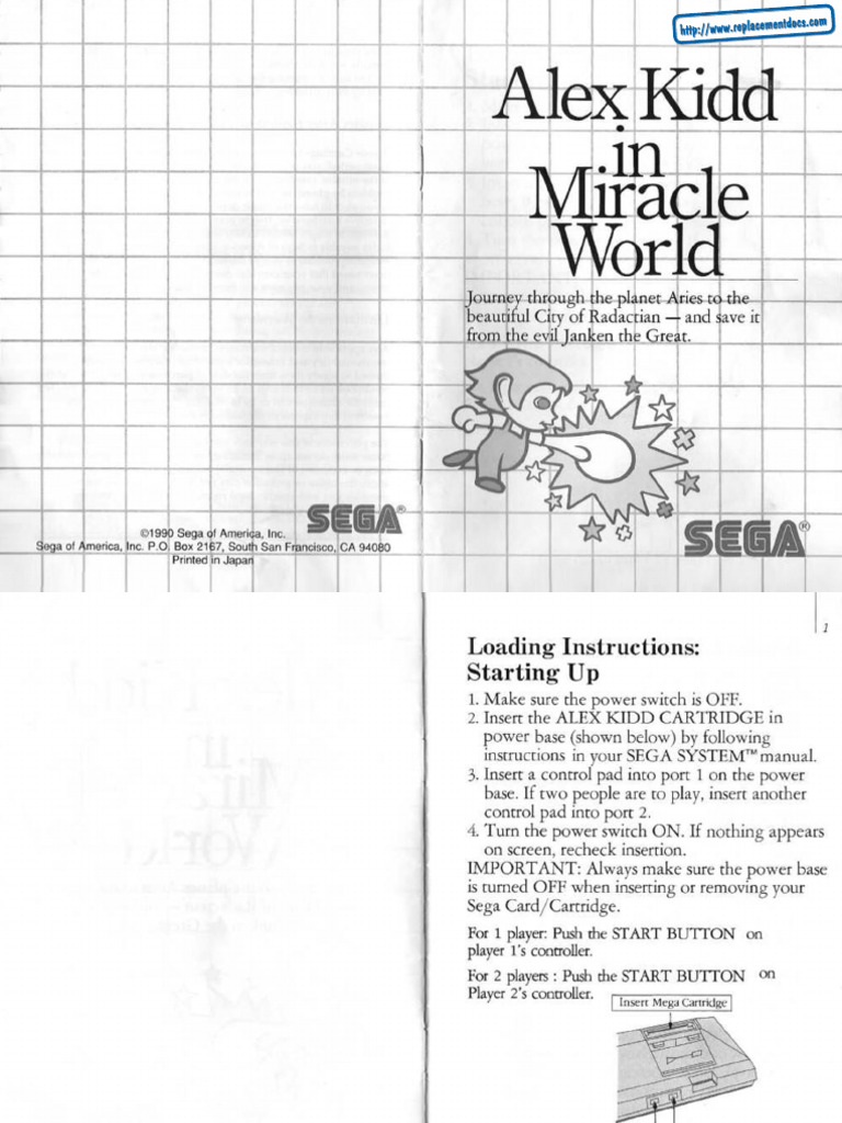 Alex Kidd in Miracle World (1990) - Manual - SMS | PDF