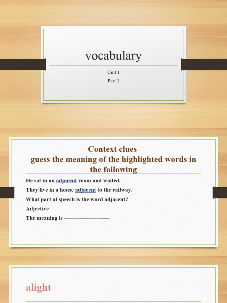 Vocabulary g7 Part 1 | PDF