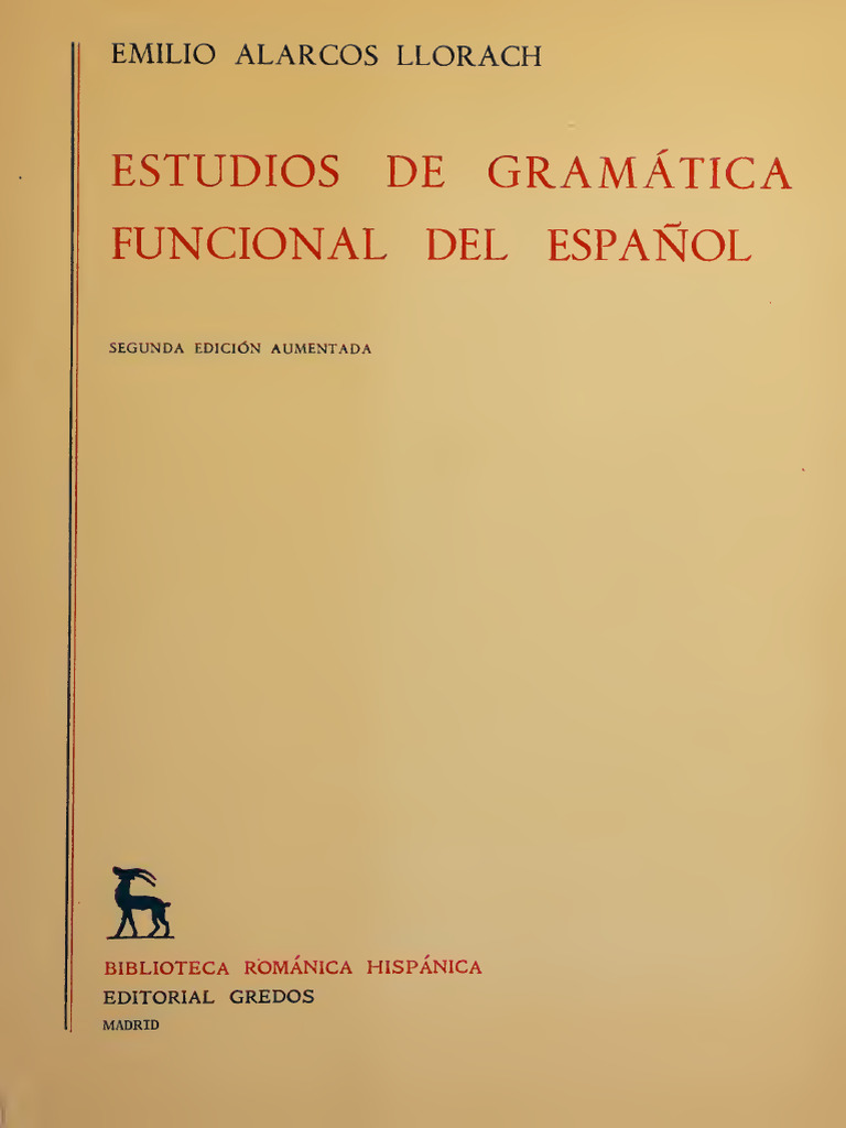 147 Alarcos Llorach Emilio Estudios de Grama Tica Funcional Del Espan ...