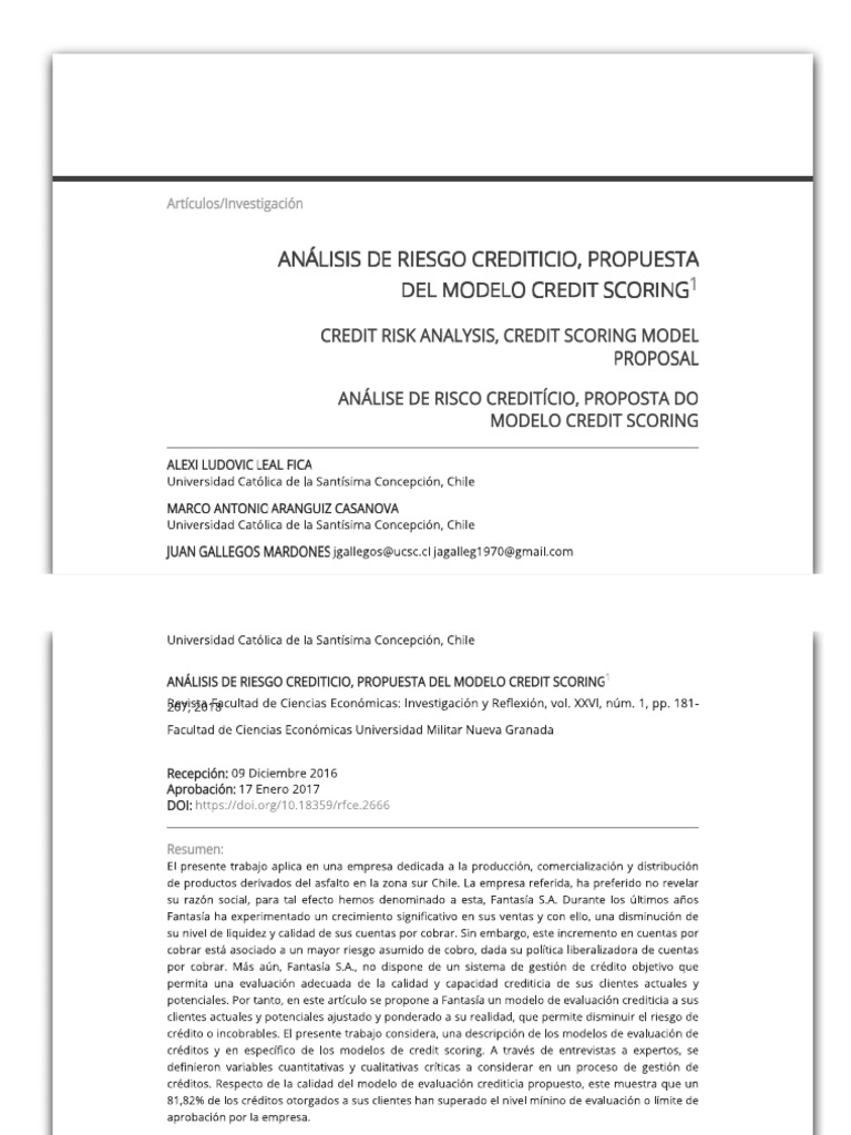 Modelo Credit Scoring | PDF