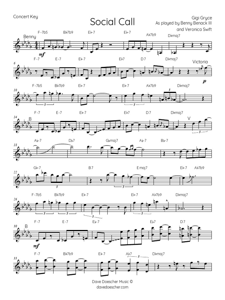 Social Call Transcription Benny Benack III and Veronica Swift | PDF