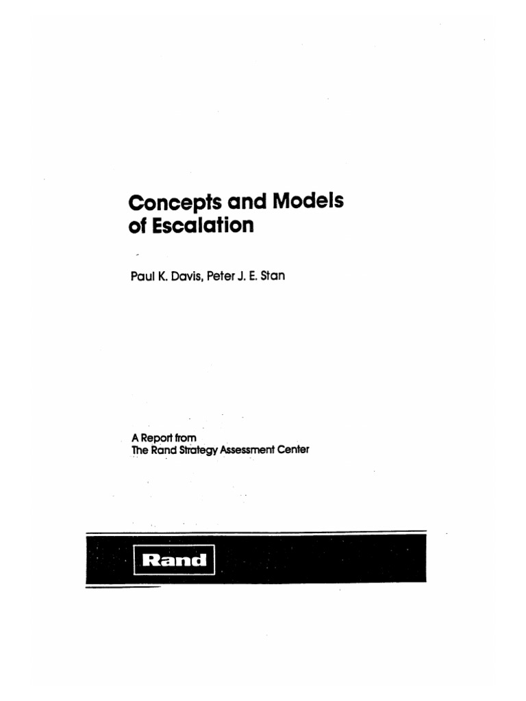 Concepts and Models of Escalation RAND | PDF