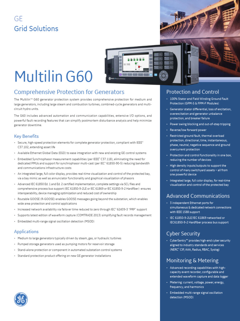 Multilin G60 Brochure EN 12587N LTR 202302 | PDF | Computers