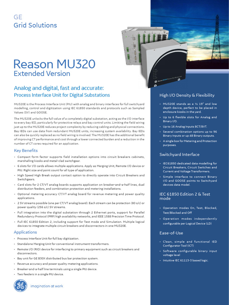 Reason MU320E Brochure EN 2021 02 33130B | PDF | Electrical Substation ...