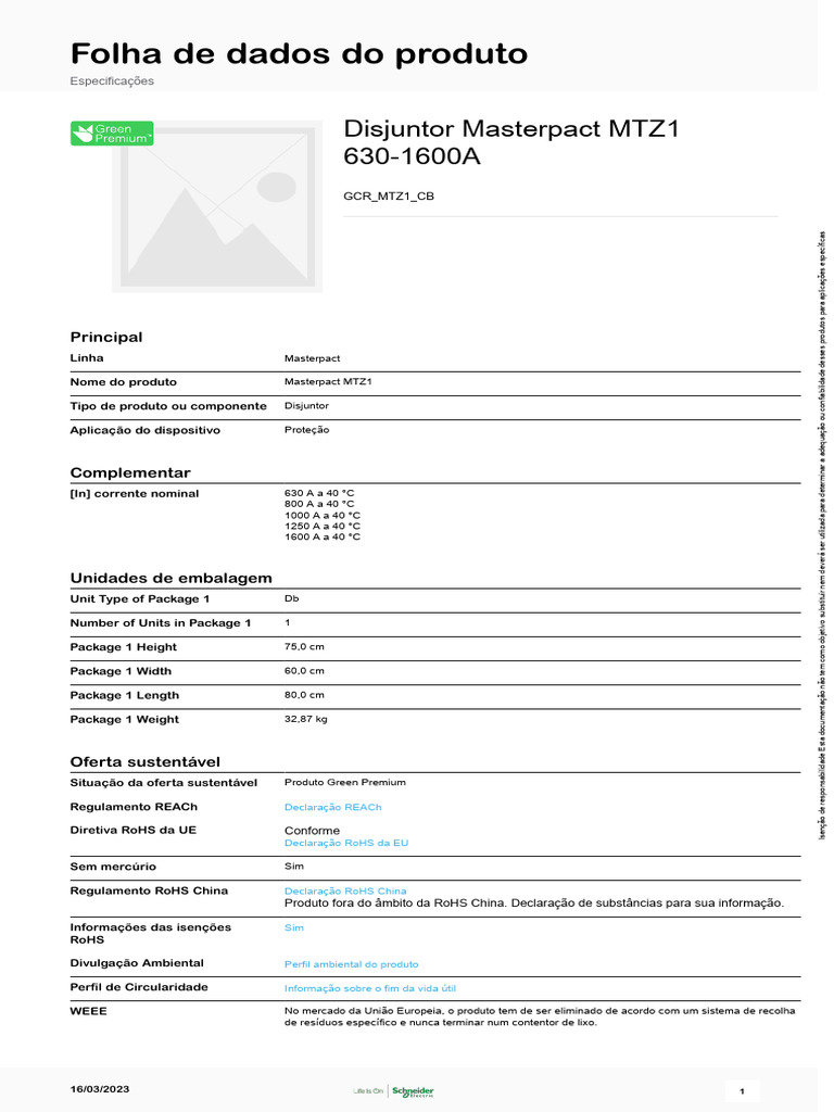 MasterPact MTZ - GCR - MTZ1 - CB | PDF