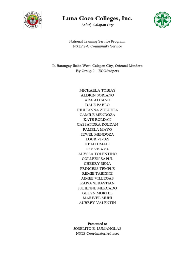 NSTP Coastal Clean-Up Proposal | PDF | Foreign Language Studies