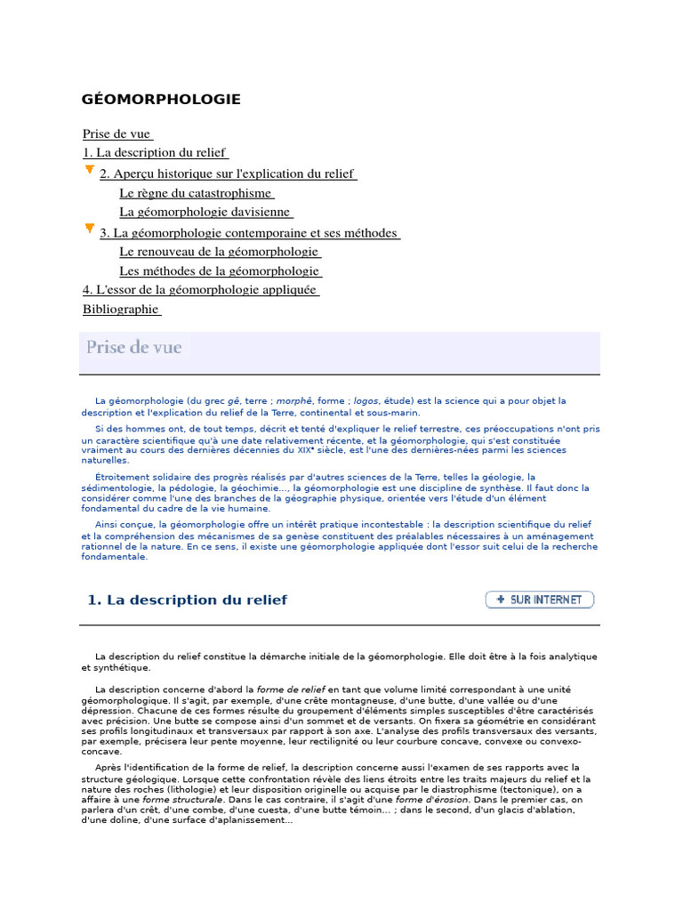 Geomorphologie | PDF | Géomorphologie | Relief (géomorphologie)