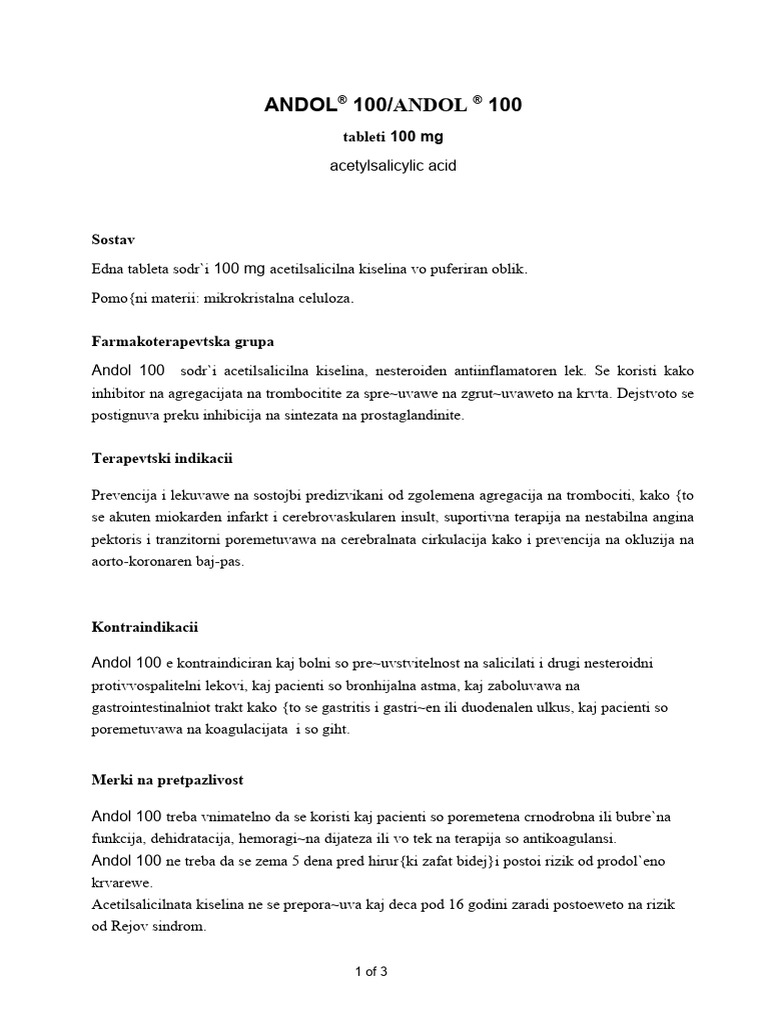 ANDOL Upatstvo | PDF