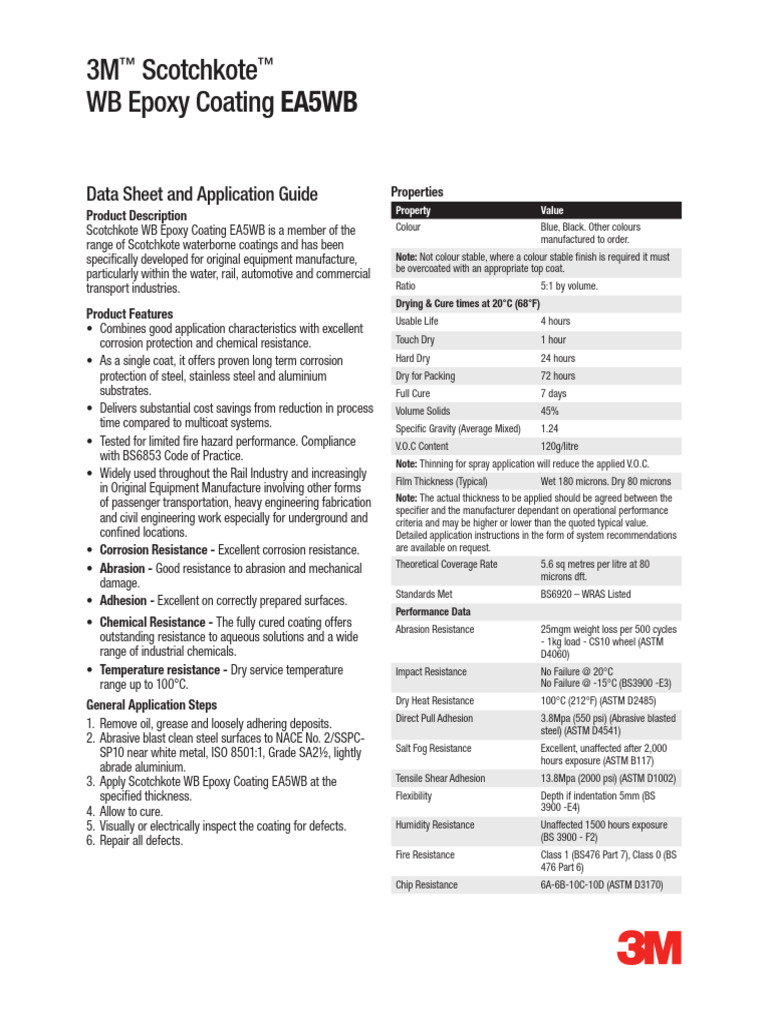 WBEpoxyCoating Data Sheet | PDF | Corrosion | Epoxy