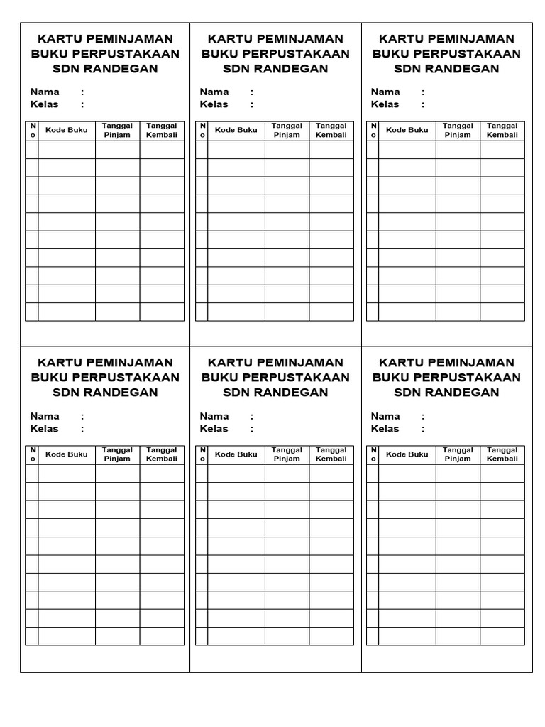 Kartu Peminjaman | PDF
