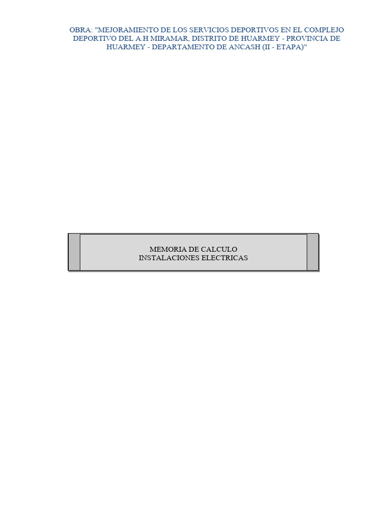 Memoria de Calculo - Instalacion Electricas | PDF | Corriente eléctrica ... Memoria de Calculo - Instalacion Electricas | PDF | Corriente eléctrica ...
