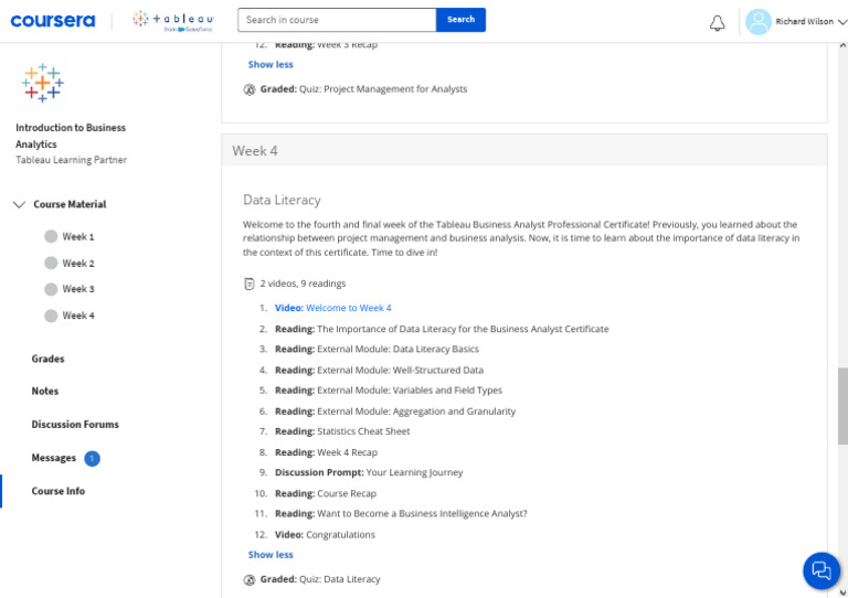 Introduction To Business Analytics Tableau Learning Partner Course