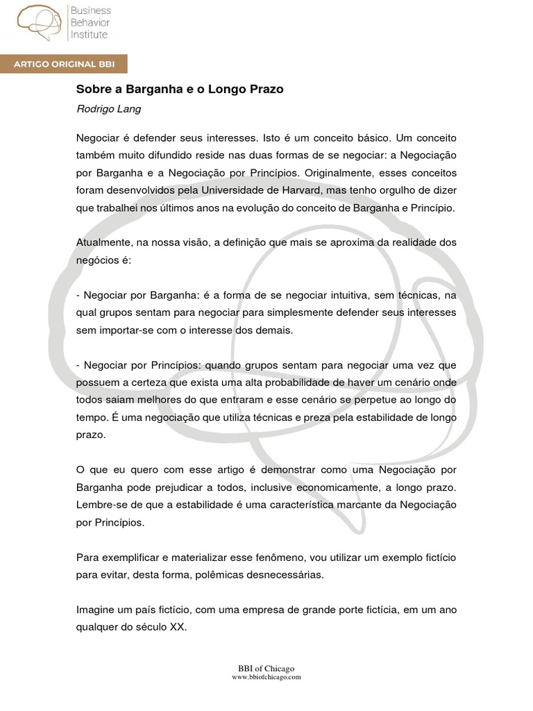 Sobre A Barganha | PDF | Carreira e Crescimento