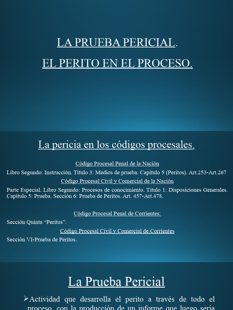 La Prueba Pericial en el Proceso Judicial | PDF | Testigo experto ...