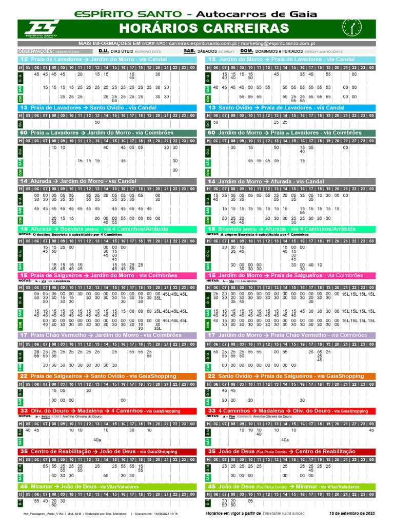 Horarios Es 20230918 | PDF