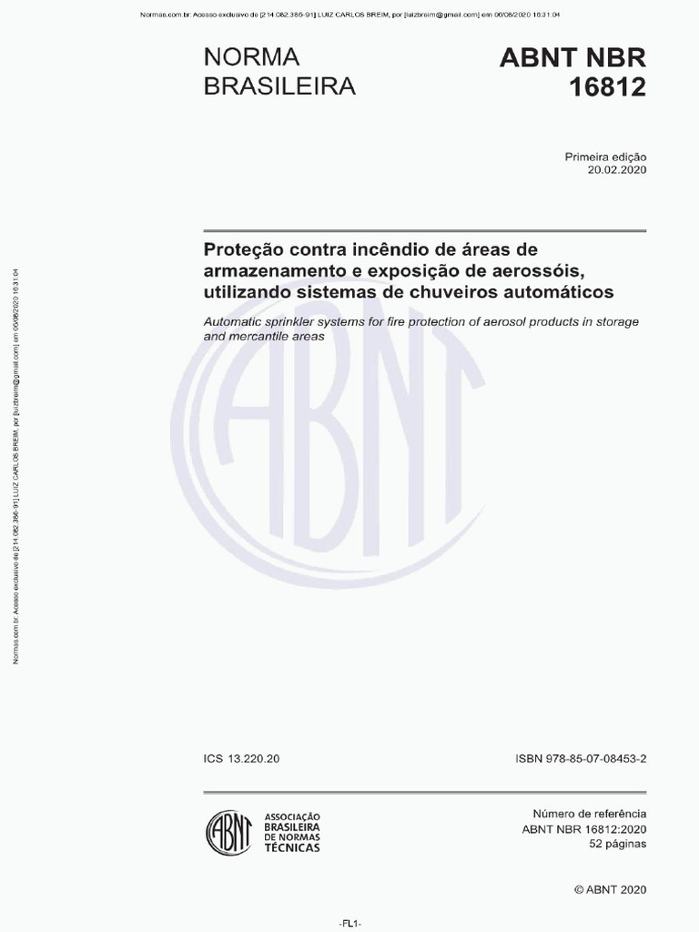 NBR 16812 de 02.2020 - Proteção Contra Incêndio de Áreas de ...