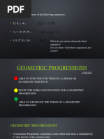 Geometric Progressions Answers | PDF