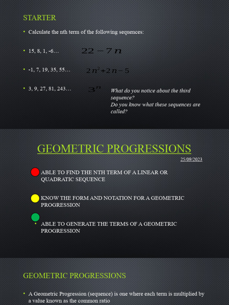 Geometric Progressions - NEW GCSE | PDF | Mathematics | Mathematical ...
