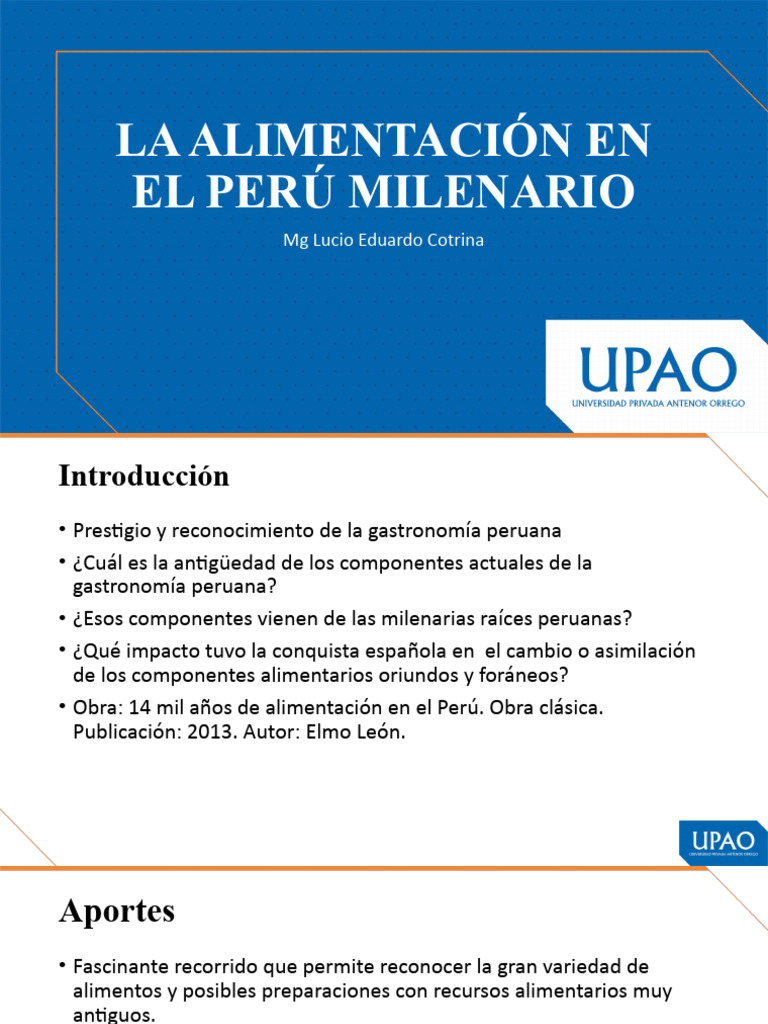 La Alimentacion en El Peru Milenario | PDF | Perú | Alimentos