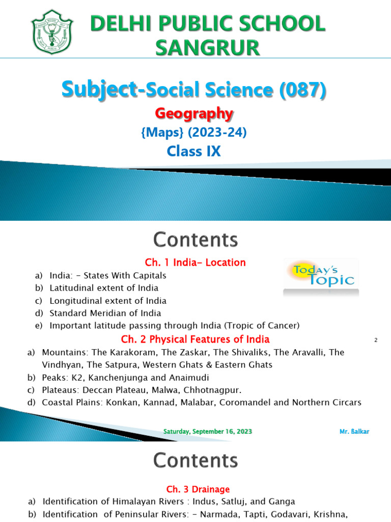 9 Geography Maps 2023-24 | PDF