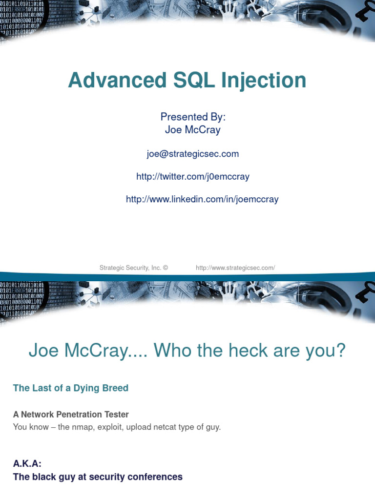 Advance SQL Injection | PDF