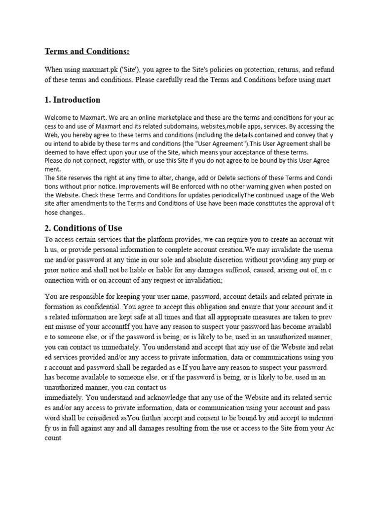 Term and Condition | PDF