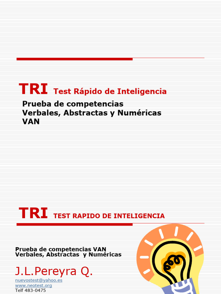 Test Rápido de Inteligencia TRI | PDF