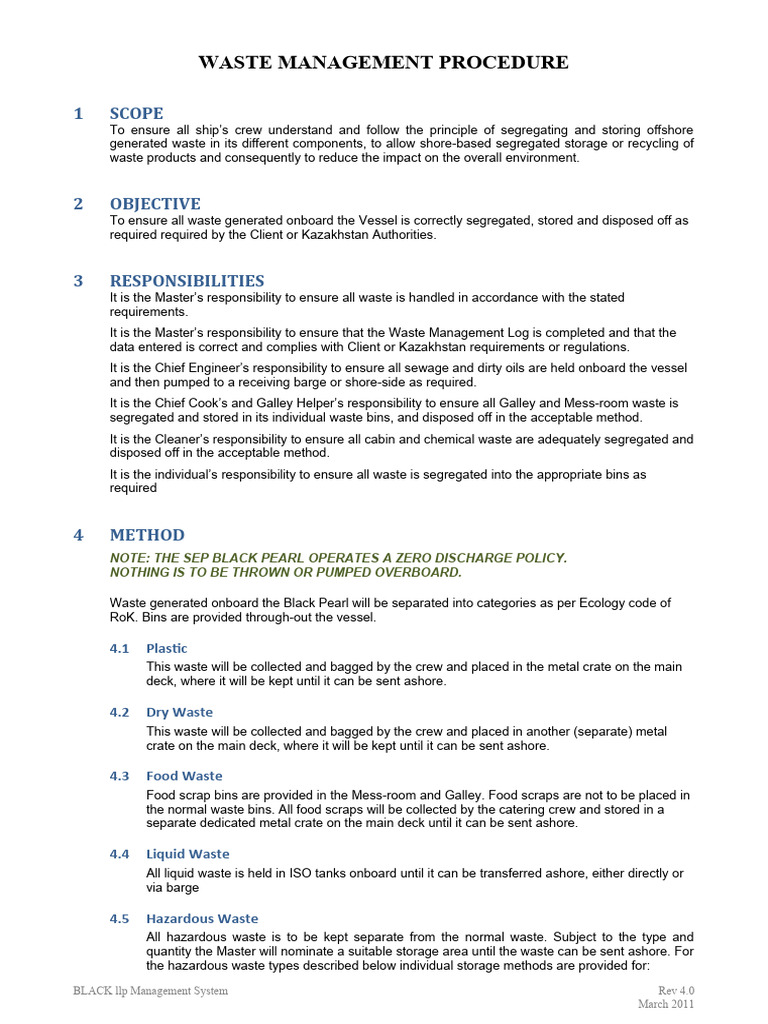 V9-WMP Waste Management Procedures | PDF | Waste | Waste Management