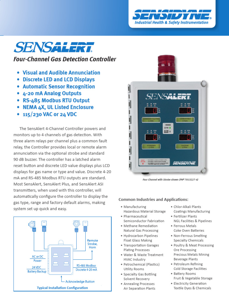 SensAlert Four-Channel Controller | PDF | Pipeline Transport | Relay
