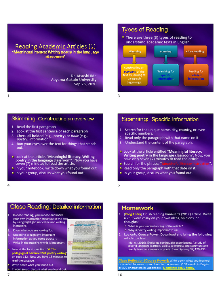 Lesson 2 Reading Academic Articles | PDF | Poetry | Literacy