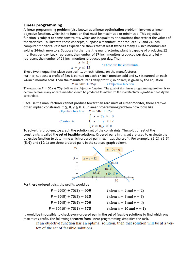 Linear Programming for Profit Maximization | PDF | Linear Programming ...