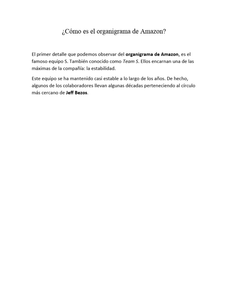 Organigrama Amazon | PDF