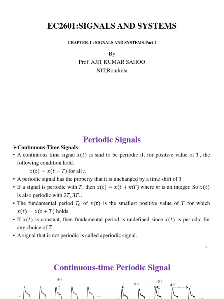 Lecturer 2 Signals & Systems | PDF