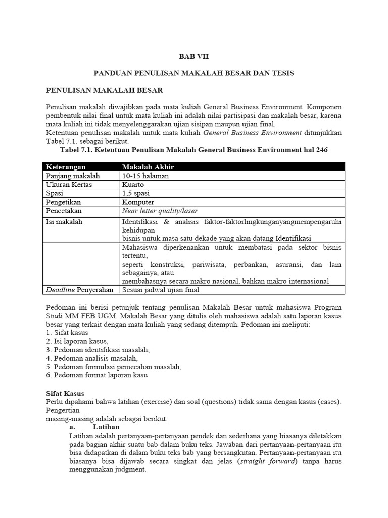 Panduan Penulisan Makalah dan Tesis UGM | PDF