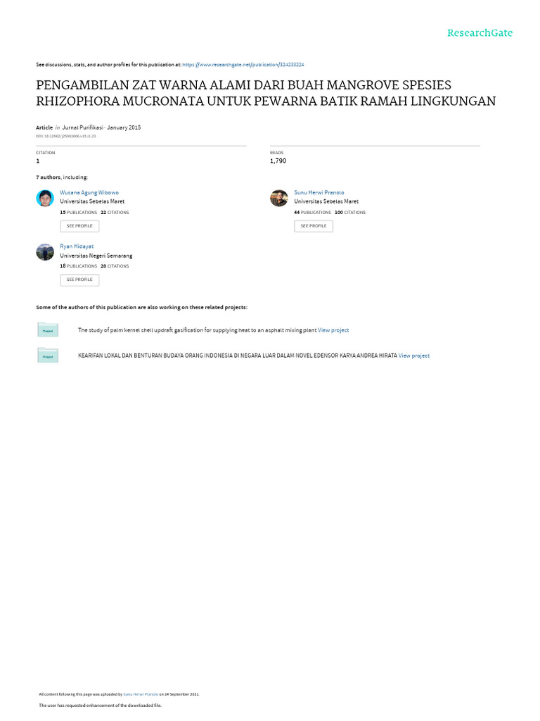 Jurnal Tentang Purifikasi Pada Industri | PDF