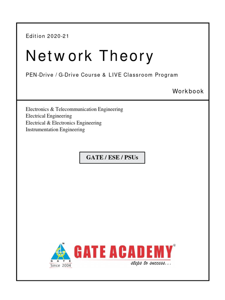Gate Academy Workbook - Network | PDF | Electrical Network | Network Analysis (Electrical Circuits)