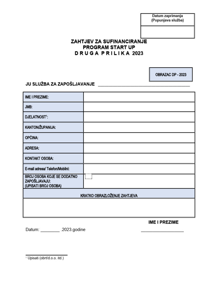 Obrazac DP 2023 | PDF