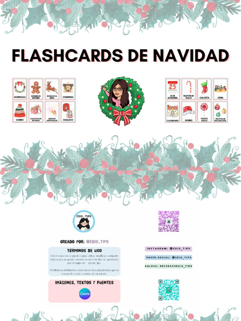 Flashcards Navidad - Vocabulario @edis - Tips | PDF