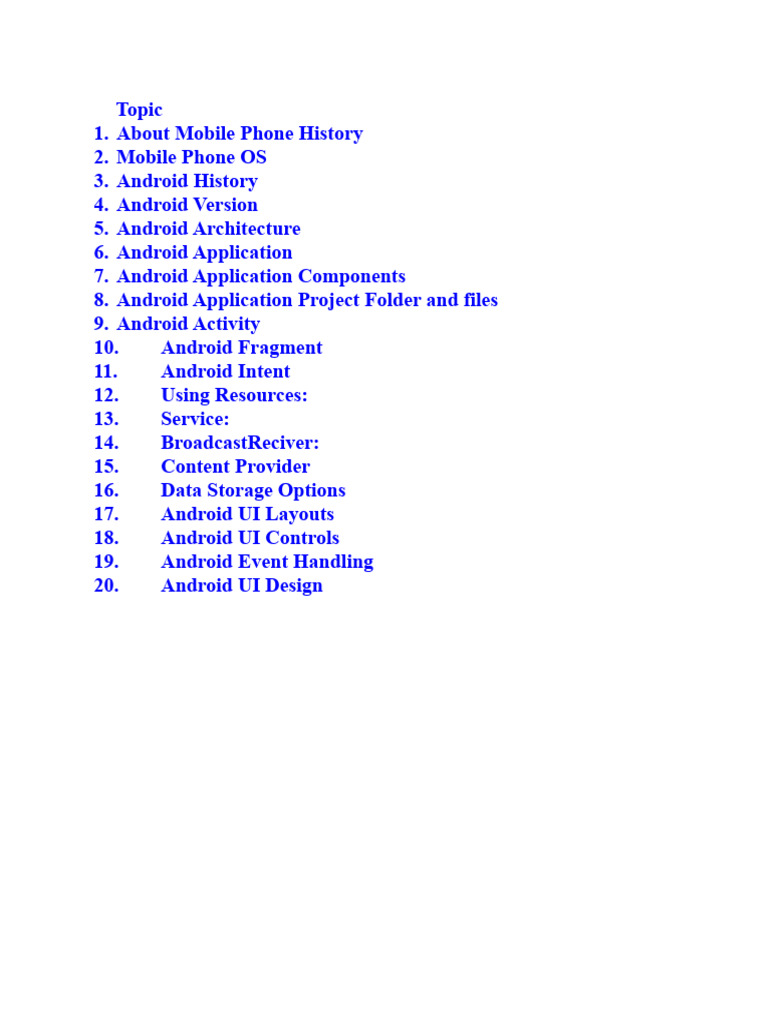 Android Notes Part1 | PDF | Android (Operating System) | Smartphone