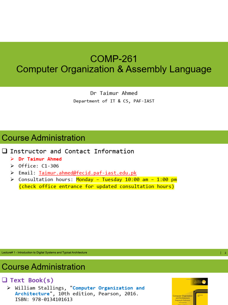 Week 1 - Lecture 1 - Computer Organization and Prog Languages | PDF | Computer Architecture ...