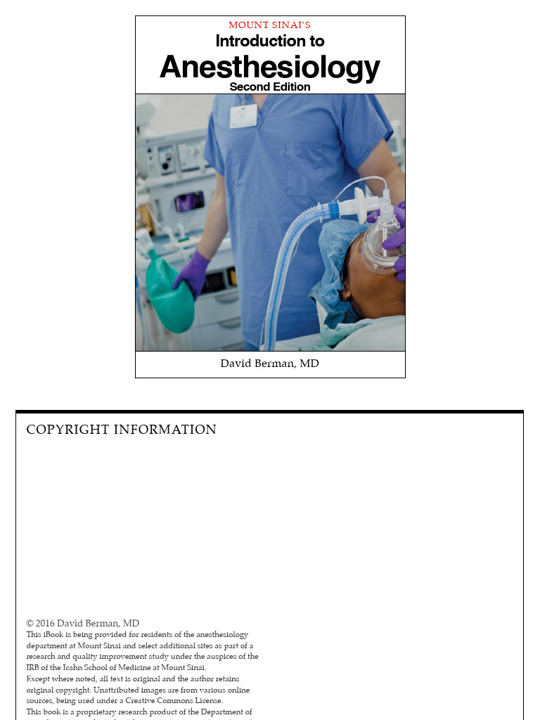 Intro To Anesthesiology IBook | PDF