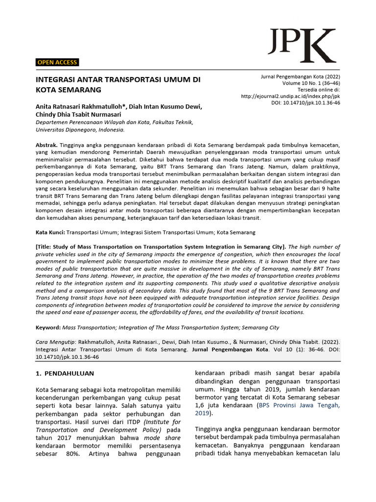 Integrasi Antar Transportasi Umum Di | PDF